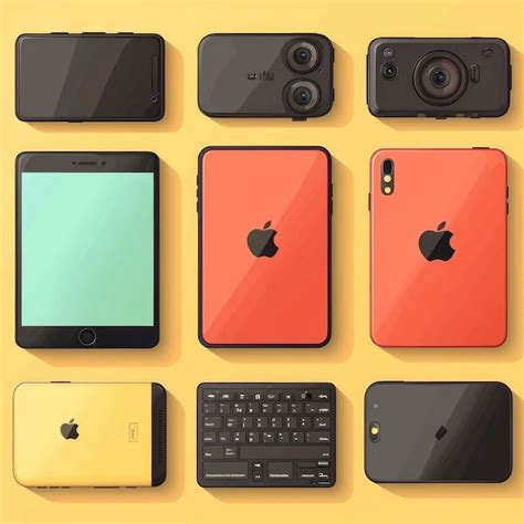 Various Modern Electronic Devices With Apple Logo Premium Ai