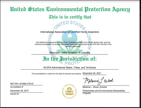 What Is A Epa Certification