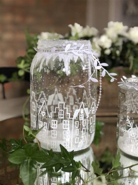 Vintriga Ljuslyktor Glaspenna På Glasburkar Kristinas Scrapbooking Bloggkristinas Scrapboo