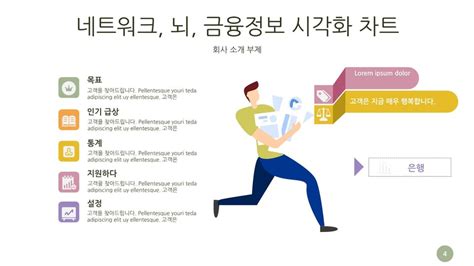 네트워크 두뇌 재무 정보 시각화 차트를 사용하여 실행하는 사람의 그래픽 ppt 템플릿 무료 다운로드 slidesdocs