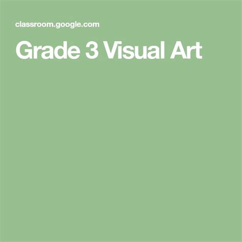 Grade 3 Visual Art Visual Art Visual Grade 3
