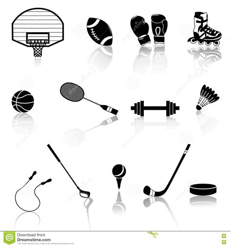 Vector Set of Sport Objects. Stock Vector - Illustration of collection ...