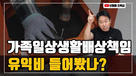보험왕 초특급 가족일상생활배상책임 유익비 들어봤나 Youtube
