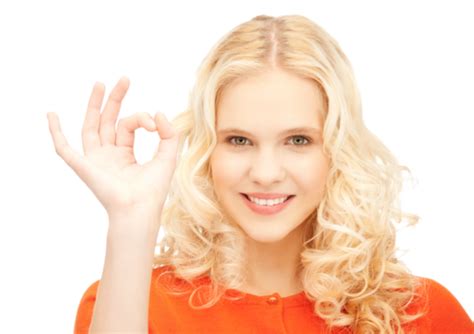 Lovely Teenage Girl Showing Ok Sign Yes Lady Agree Yes Cheerful