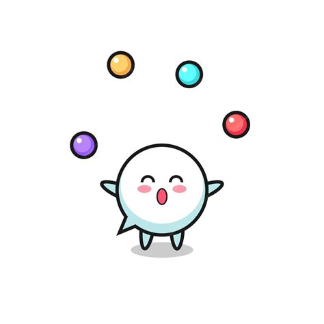 Premium Vector The Speech Bubble Circus Cartoon Juggling A Ball