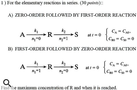 SOLVED Chemical Reaction Engineering For The Elementary Reactions In Series A ZERO ORDER