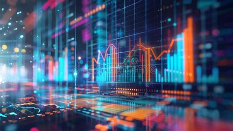 Vivid Floating Charts And Graphs Depicting Data Analysis Revealing Insightful Patterns Stock