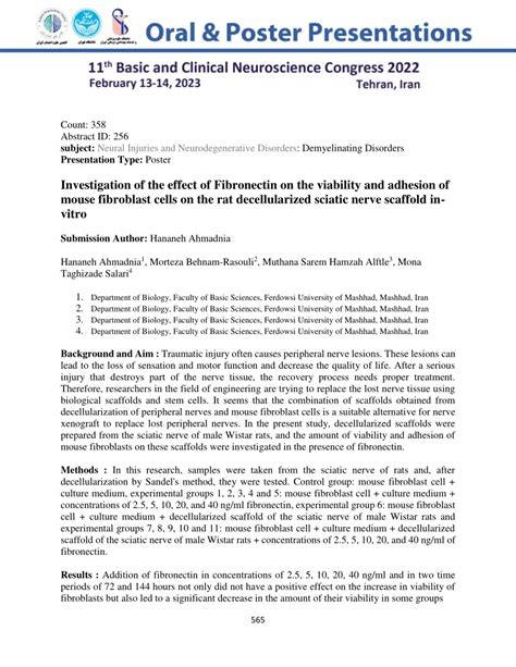 Pdf Investigation Of The Effect Of Fibronectin On The Viability And