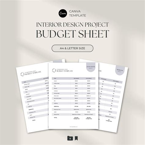 Printable Interior Design Budget Template