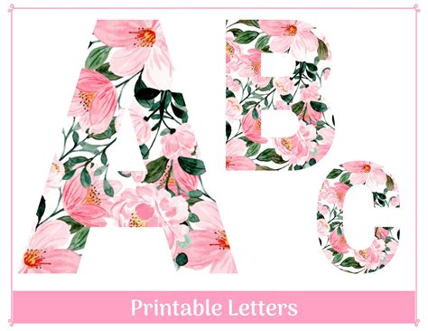 Printable Floral Alphabet Letters Printable Alphabet Letters