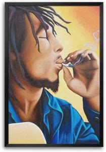Rangeeleinkers Bob Marley Smoking Laminated Frame Poster Paper Print