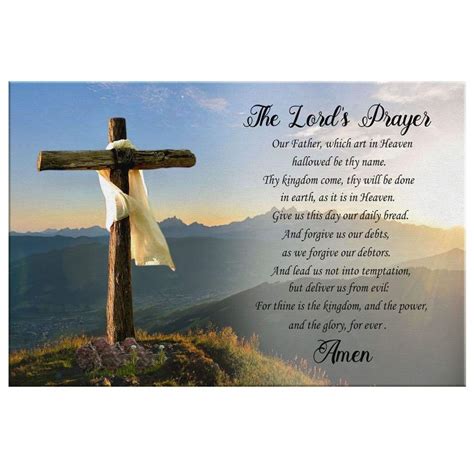 The Lords Prayer Canvas Print Christian Wall Art Canvas Christ