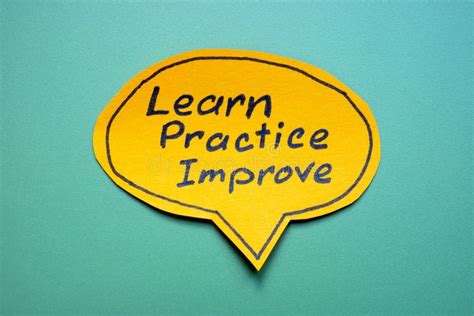 Speech Bubble With Learn Practice Improve Personal Growth Stock