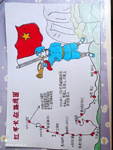 手抄报红军长征路线简单 图文怎么画（20张） 手抄报图片大全