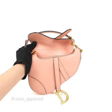 Christian Dior Mini Saddle Bag Pink Goatskin Gold Hardware Coco