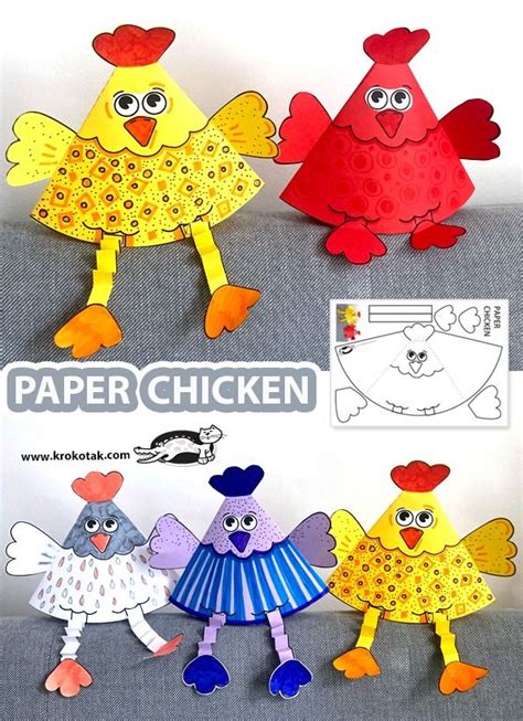 Paper Chicken Kip Knutselen Knutselen Voorjaar Knutselen Lente