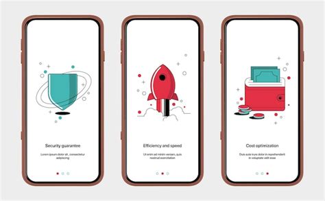 Premium Vector Set Of Start Screens For Mobile App Design