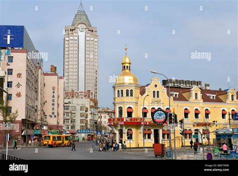 German Old Town New Towers Background Qingdao Shandong Province