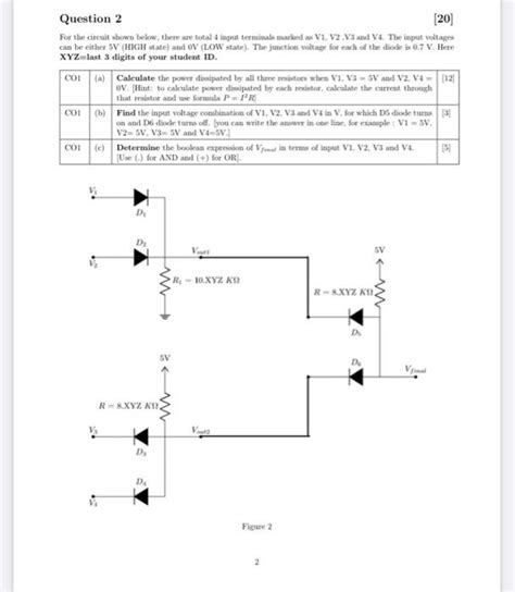 solved question 2 [20] for the circuit shown below there