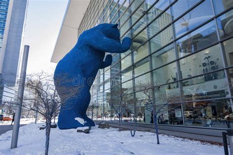 Morning View Of The Famous Big Blue Bear By The Convention Center