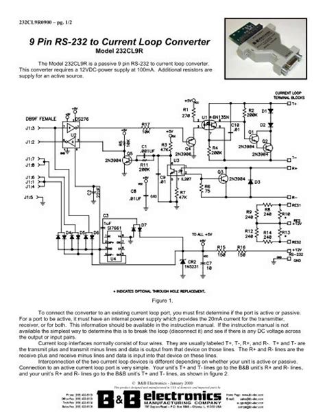 9 Pin Rs 232 To Current Loop Converter Wantronix