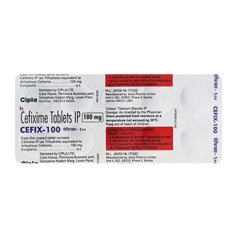 Cefix 100mg Tablets At ₹ 149 Stripe Antibiotics In Nagpur Id 2854986865891