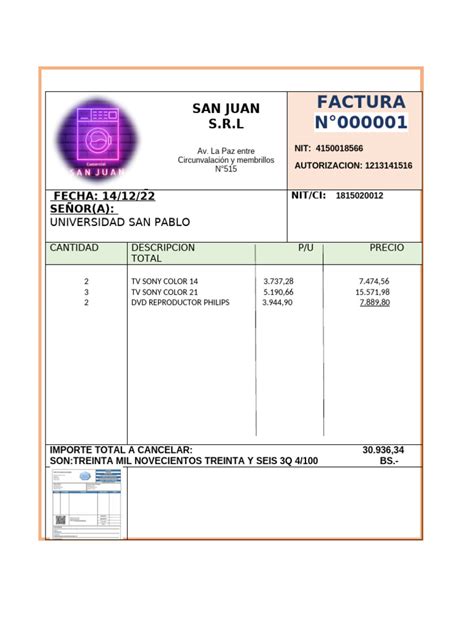 Facturas De Ventas Pdf