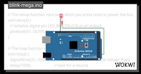 Ext LED Blink Mega Ino Copy Copy Wokwi ESP STM Arduino Simulator