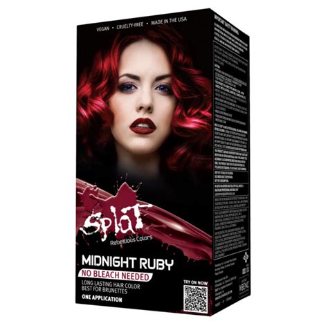 Midnight Ruby No Bleach Dark Red Semi Permanent Hair Dye Splat Hair