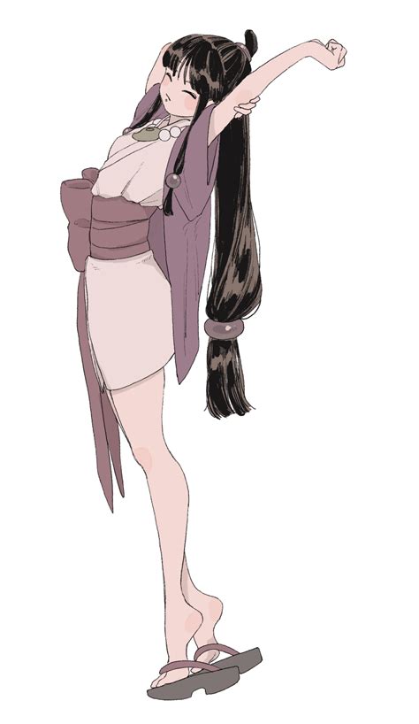 Omen Hohoho Maya Fey Ace Attorney Absurdres Highres 1girl Arms Up