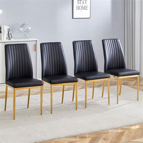 Latitude Run® Set Of 4 Modern High Back Dining Chair Set Pu