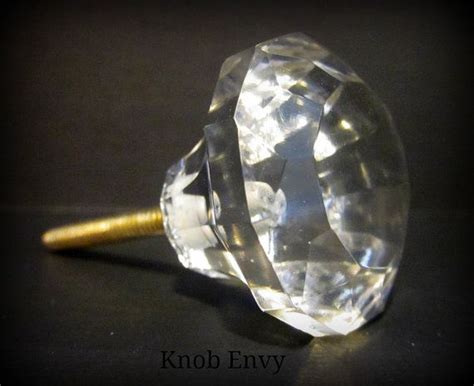 Diamond Cut Glass Knobs Set Of 6