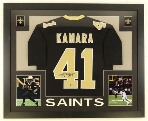 Alvin Kamara Signed Custom Framed Jersey Display Beckett Pristine