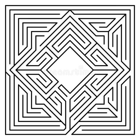 Square Maze Containing A Second Maze In The Shape Of A Diamond Stock Vector Illustration Of