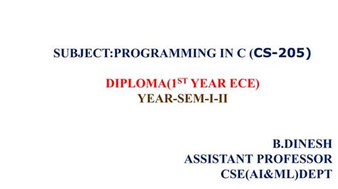Constants Variables And Datatypes In C Ppt