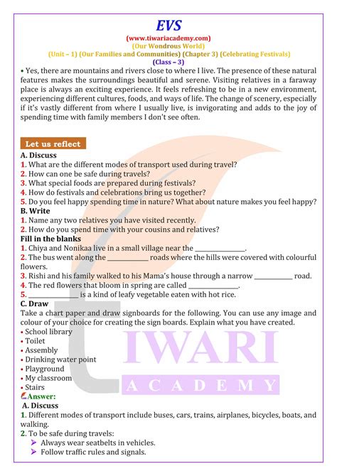 Ncert Solutions For Class 3 Evs Chapter 3 Celebrating Festivals