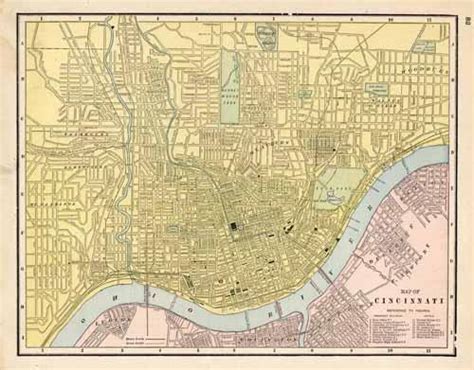Vintage Antique Cincinnati Maps Art Source International