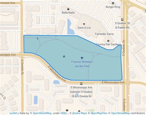 Frances Wisebart Jacobs Park In Denver Map And Routes