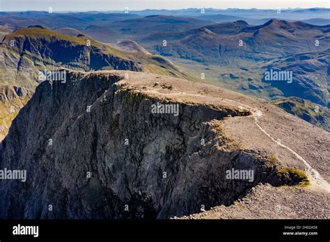 Aerial View Of The Summit Of Ben Nevis Scotland And The Uks Tallest