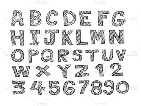 字体素描手绘字母