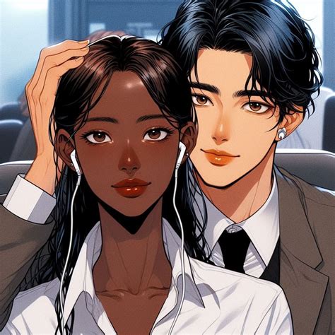 Black And Asian Mine Arte De Pareja Negra Arte De Pareja Personajes