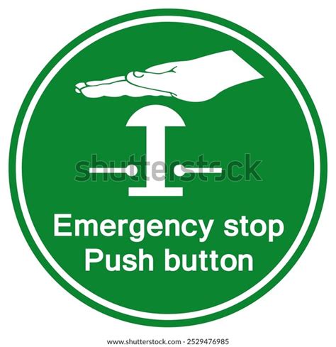 Emergency Stop Push Button Symbol Sign Stock Vector Royalty Free