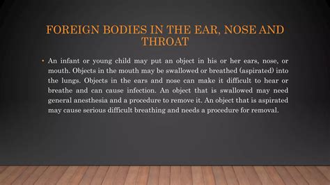 Foreign Bodies In The Ear Nose And Pptx