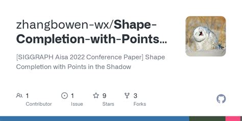 Github Zhangbowen Wxshape Completion With Points In The Shadow