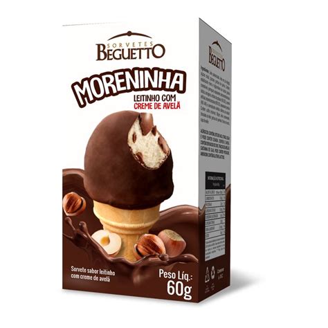 Beguetto Sorvetes Embalagem Caixa Moreninha Leitinho Com Creme De