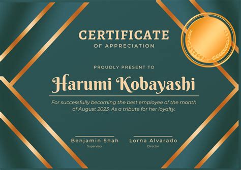 Gratis Contoh Sertifikat Karyawan Terbaik Keren Canva