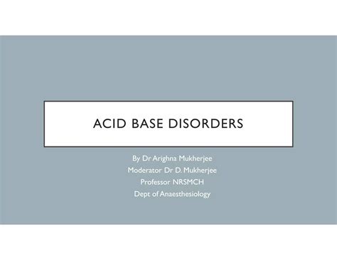 Acid Base Disorders Pdf