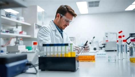 Scientist In Lab Stock Illustration Illustration Of Biology 360135539