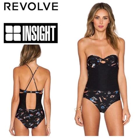 Insight Swim Nwt Revolve Insight Bondage Bustier Swimsuit In Black