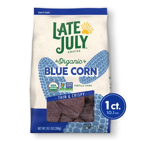 Late July Snacks Healthy Gluten Free Thin And Crispy Organic Blue Corn